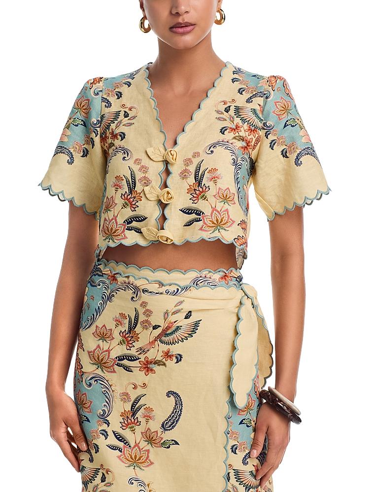 FARM RIO Farm Rio Printed Linen Wrap Skirt